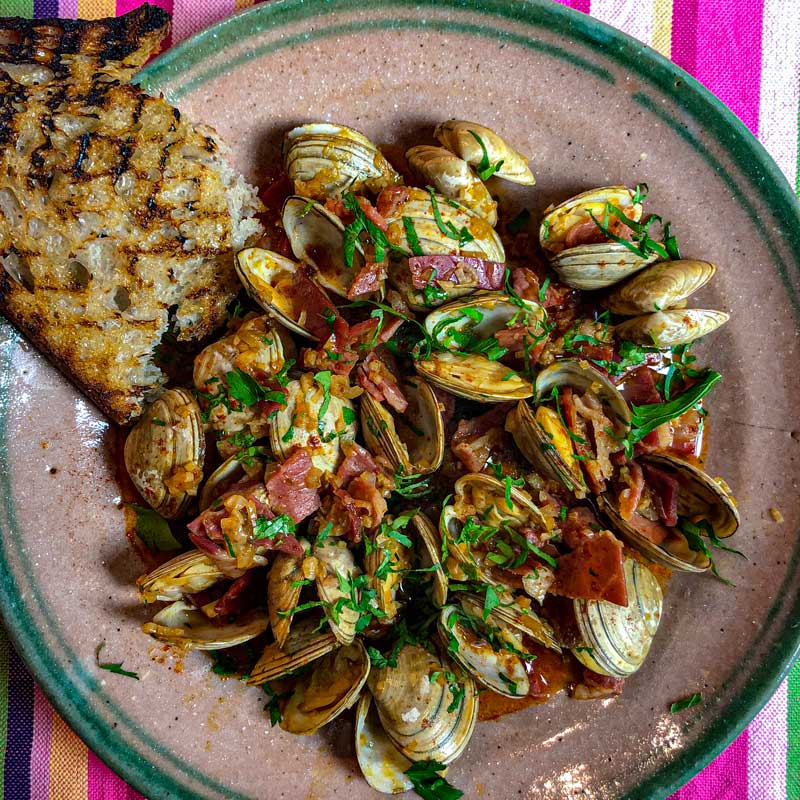 Recipe for Clams with Serrano Ham & Fino Sherry – Somerset Foodie
