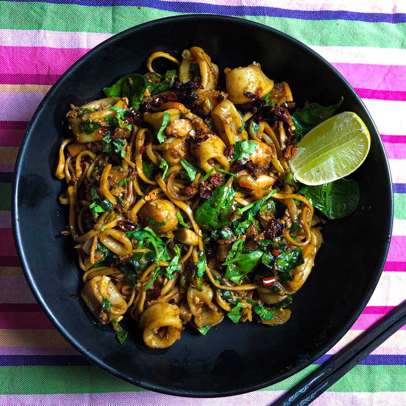 Recipe for Easy Malaysian Seafood Mee Goreng - Stir-fried Noodles